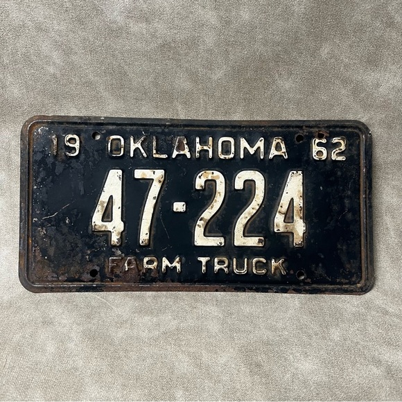 Other | Oklahoma 1962 Marshall County Farm Truck License Plate 47224 ...